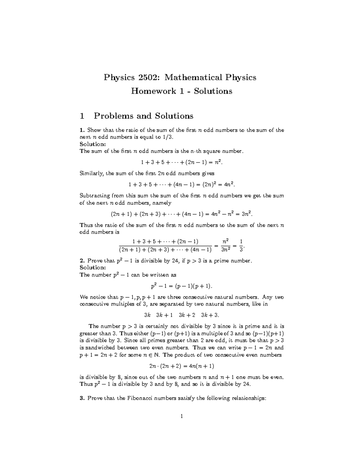 Solutions - HW07 - Math Physics - Physics 2502: Mathematical Physics ...