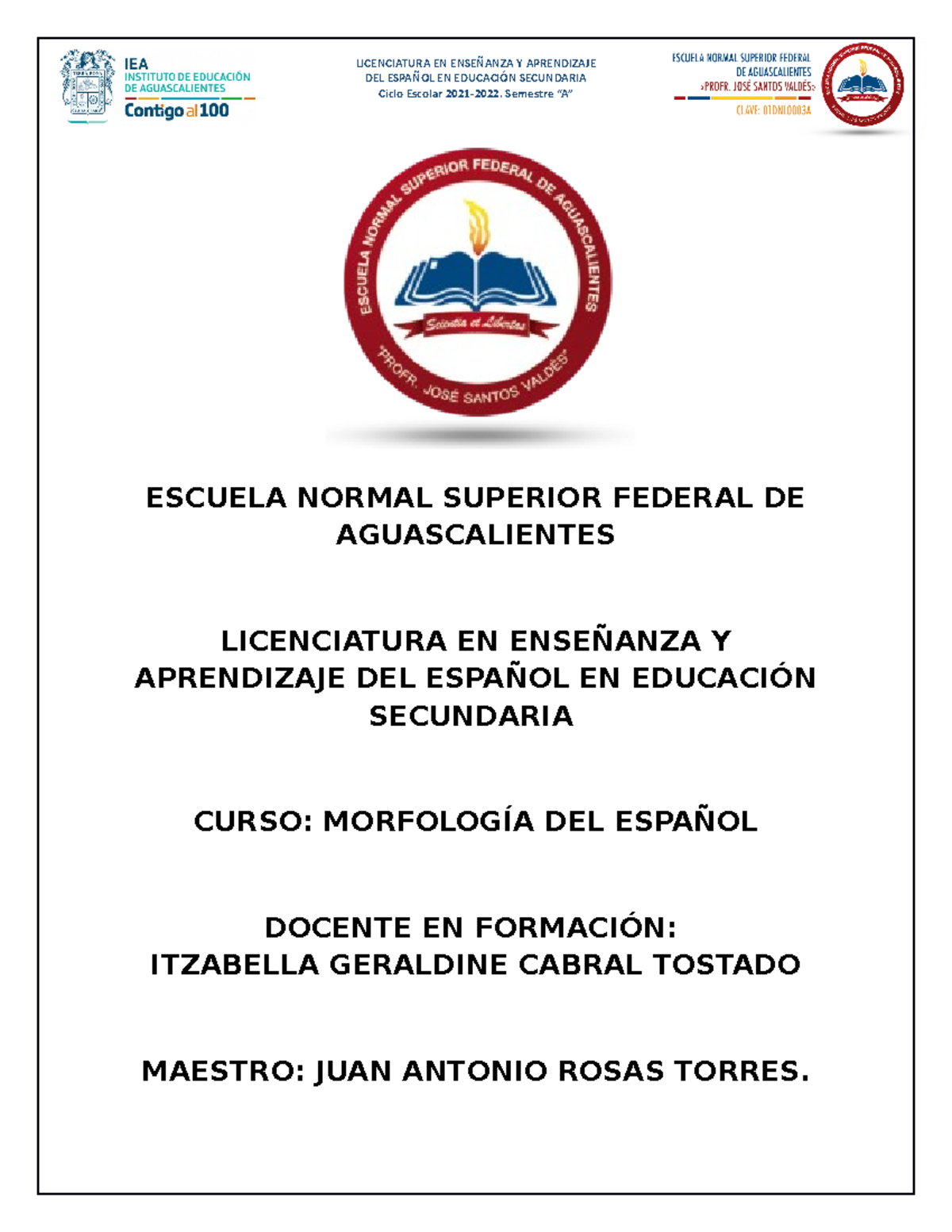 Ensayo Ensfa Extra - DEL ESPAÑOL EN EDUCACIÓN SECUNDARIA Ciclo Escolar ...