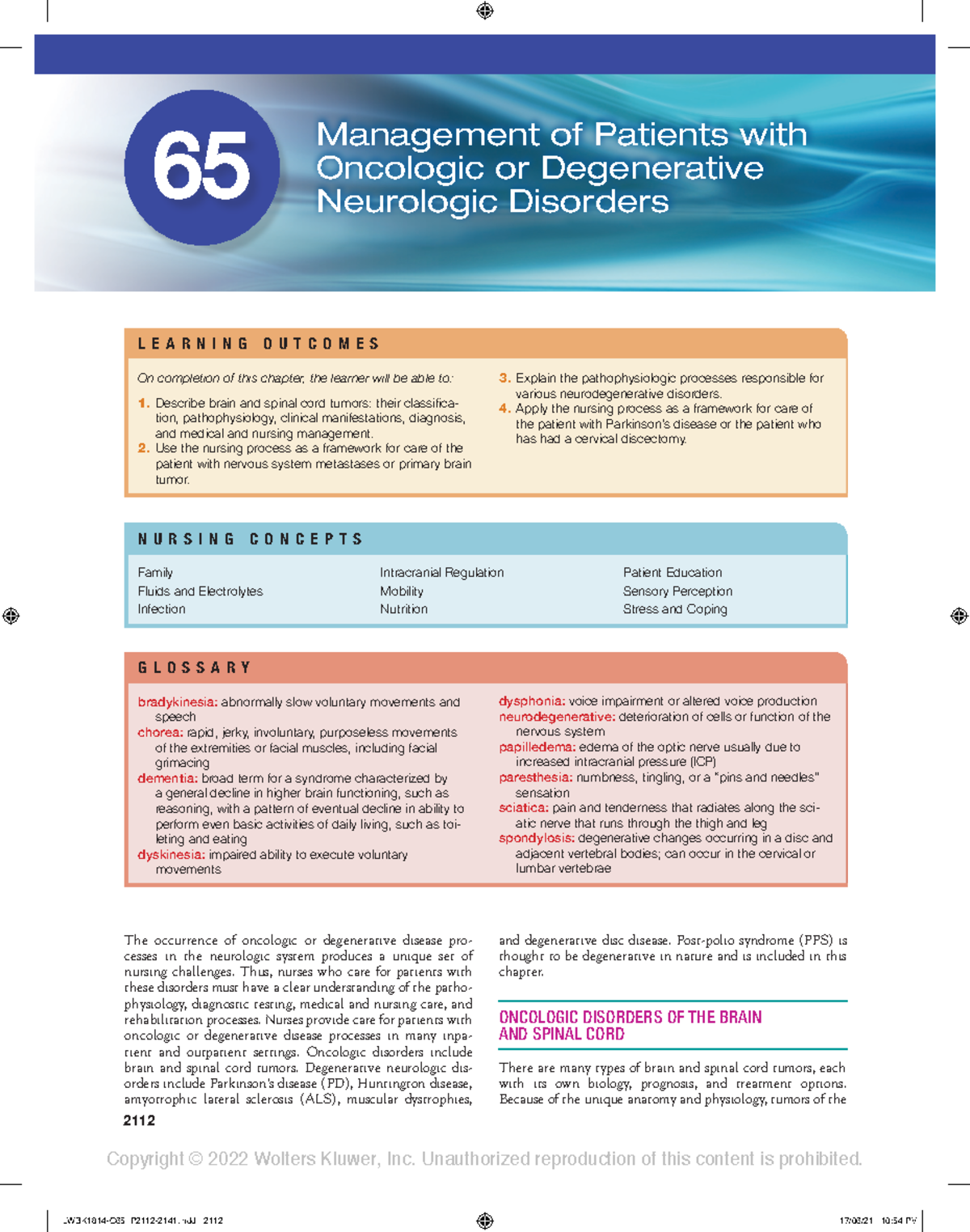 CH65 medsurg - ch 65 - ####### 2112 6565 Management of Patients with ...