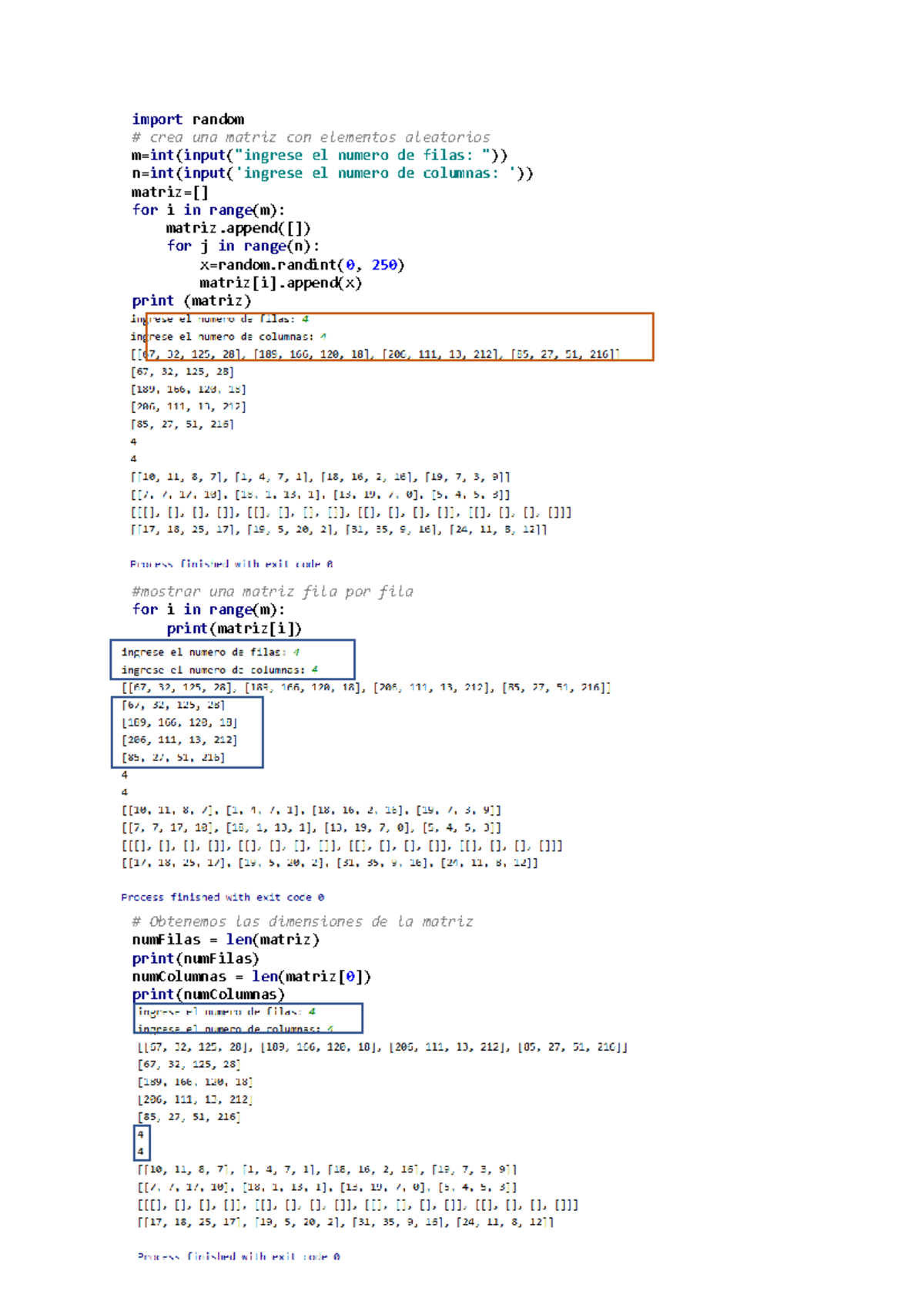 Arreglos Progra Practica - import random # crea una matriz con ...