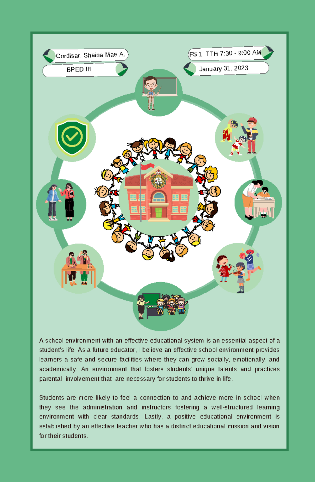 Final FS - FS portfolio - Cordisar, Shaina Mae A. BPED III FS 1 TTH 7: ...