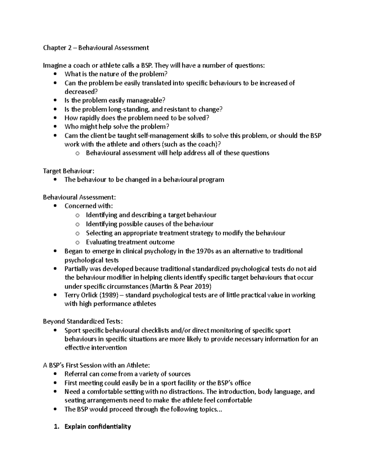 PSYC 2660 Chapter 2 Behavioural Assessment Note Document Summary ...