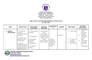 GSP encampment Matrix - PArt 2 Action Plan - Republic of the ...