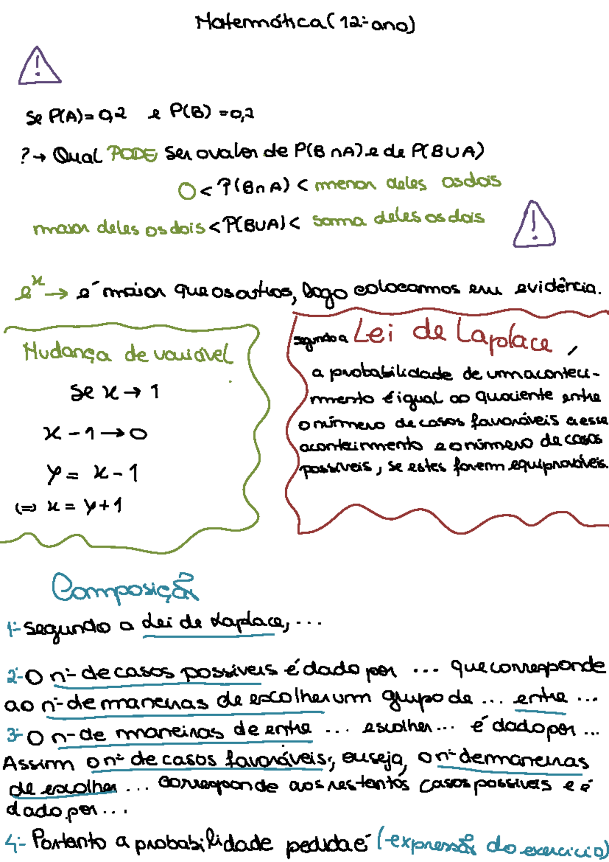 Matemática 12 - fichas de matematica - Matermatical Se 0,2 e P(B ...