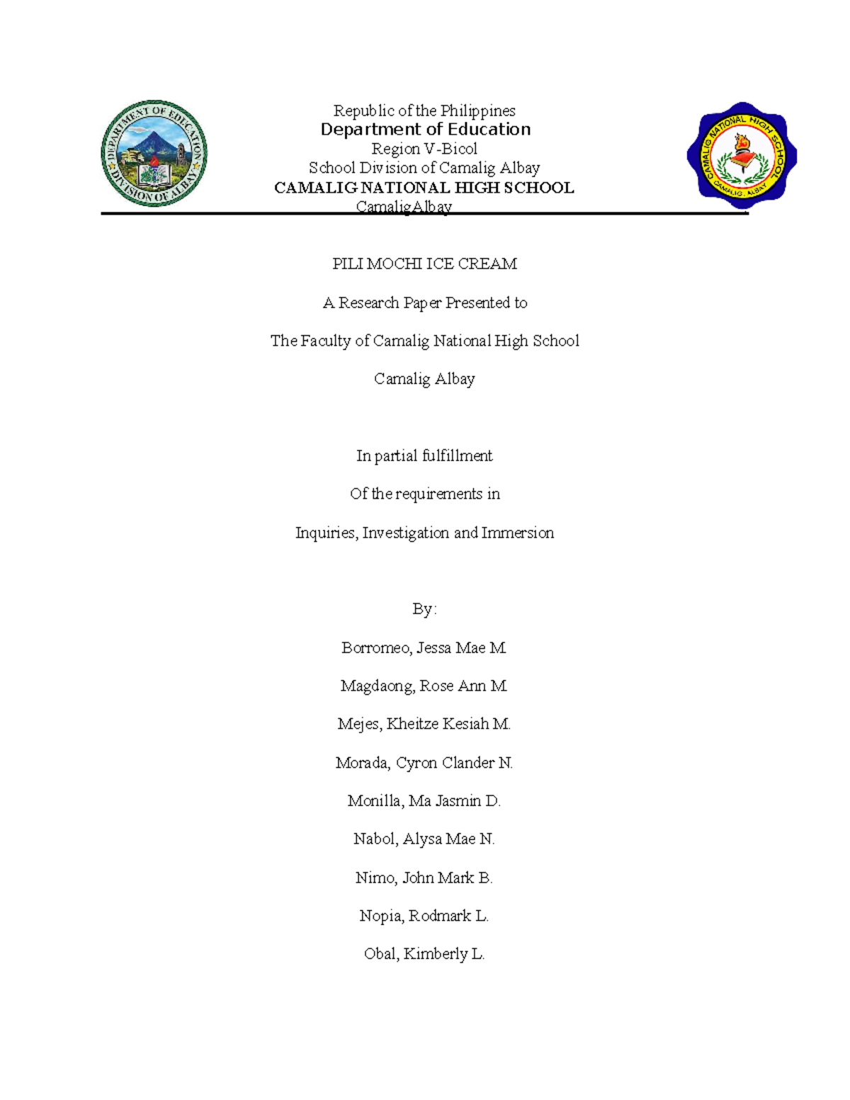 Practical Research 1 - Republic of the Philippines Department of ...