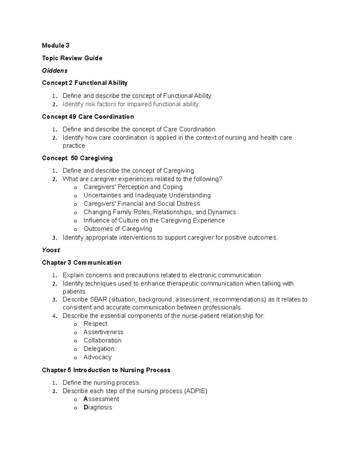NUR1020mod3 review guide Fall2020 (1) - Module 3 Topic Review Guide ...