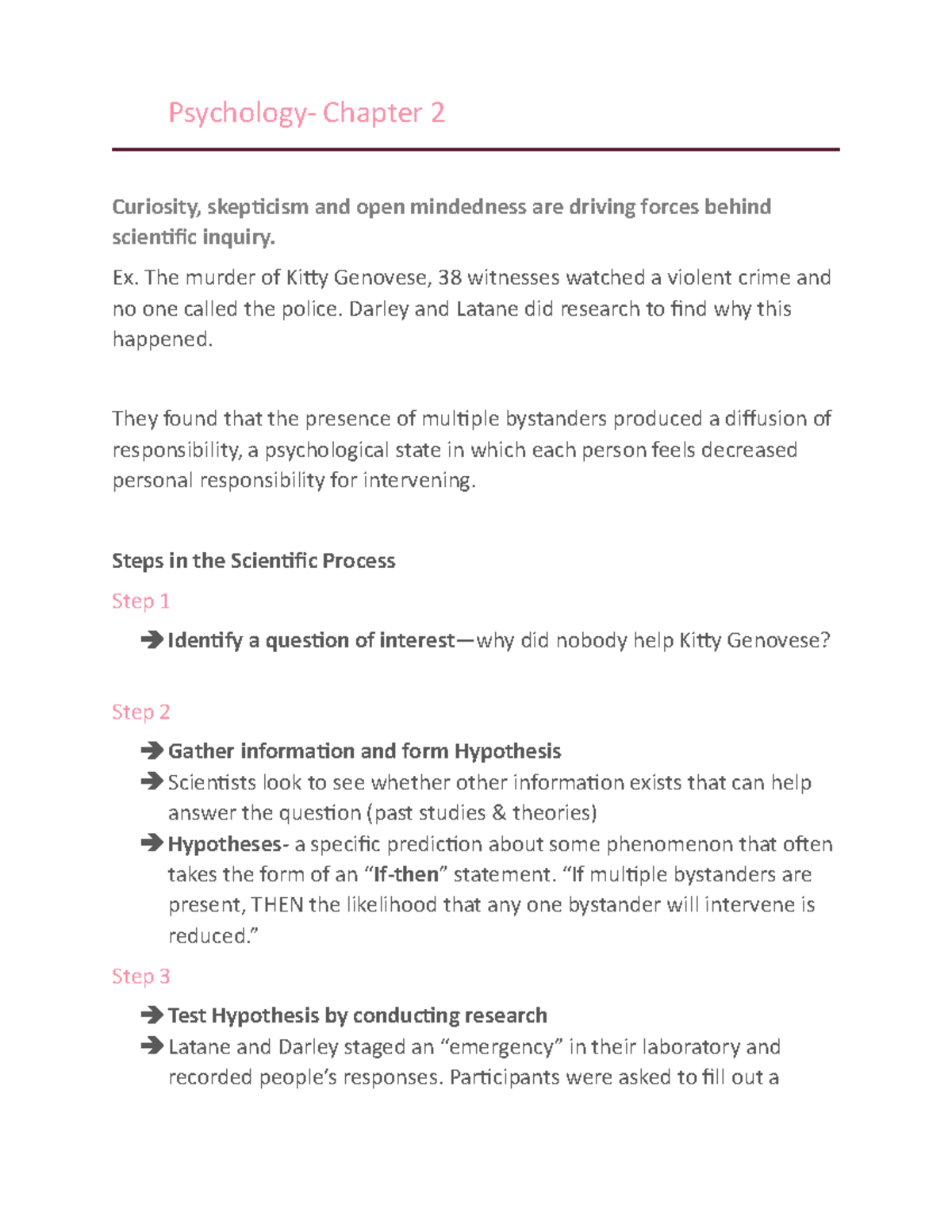 Psychology Chapter 2, 6th edition of the book - Psychology 1000 - UWO ...