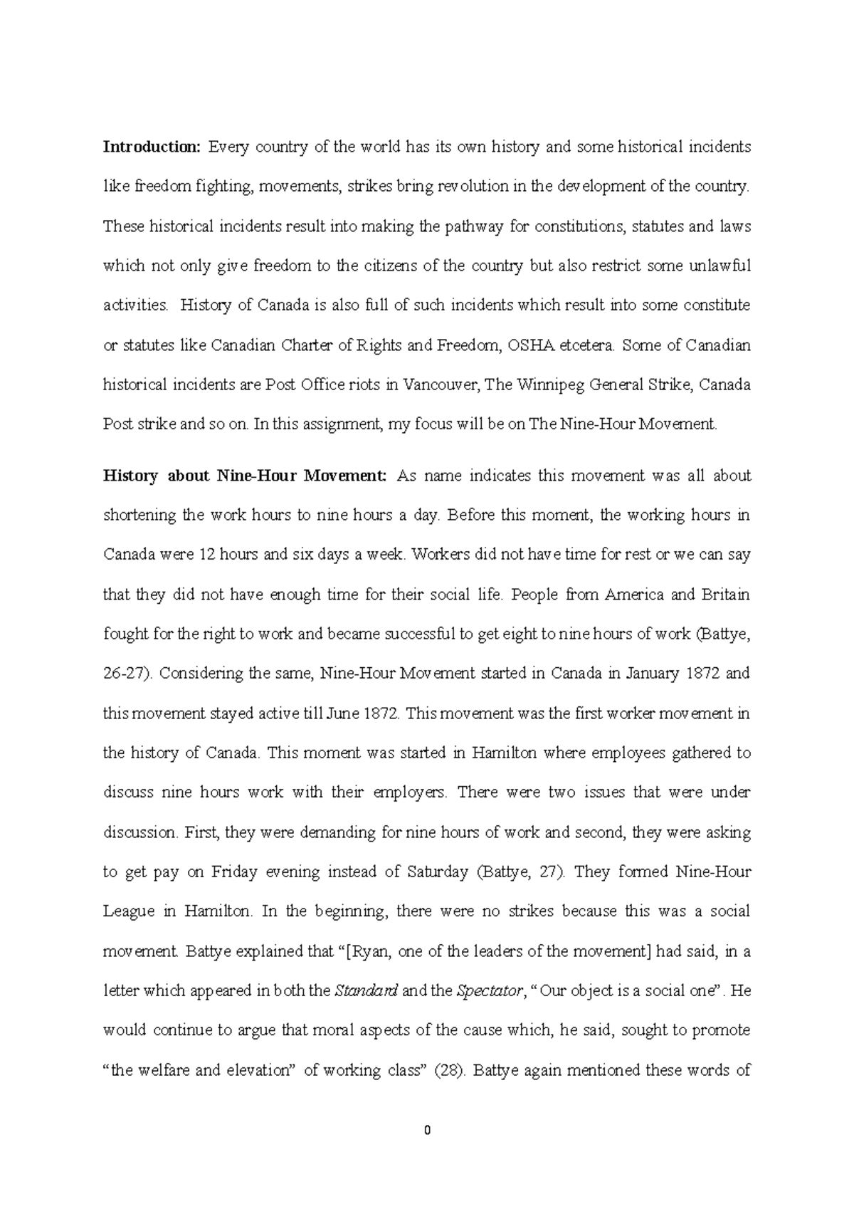 The Nine-Hour Movement - Introduction: Every country of the world has ...