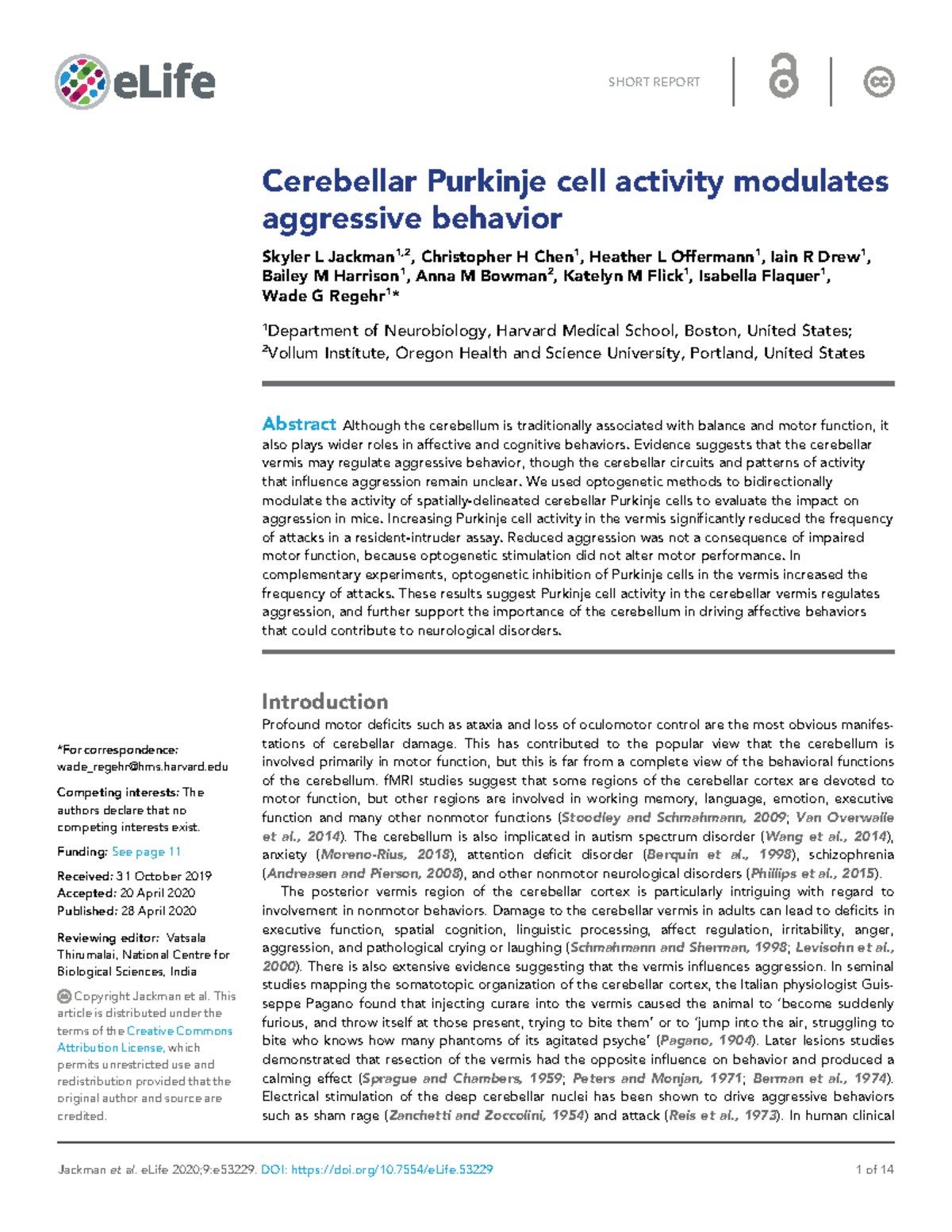 Articulo FH - jaja - *For correspondence: wade_regehr@hms.harvard ...