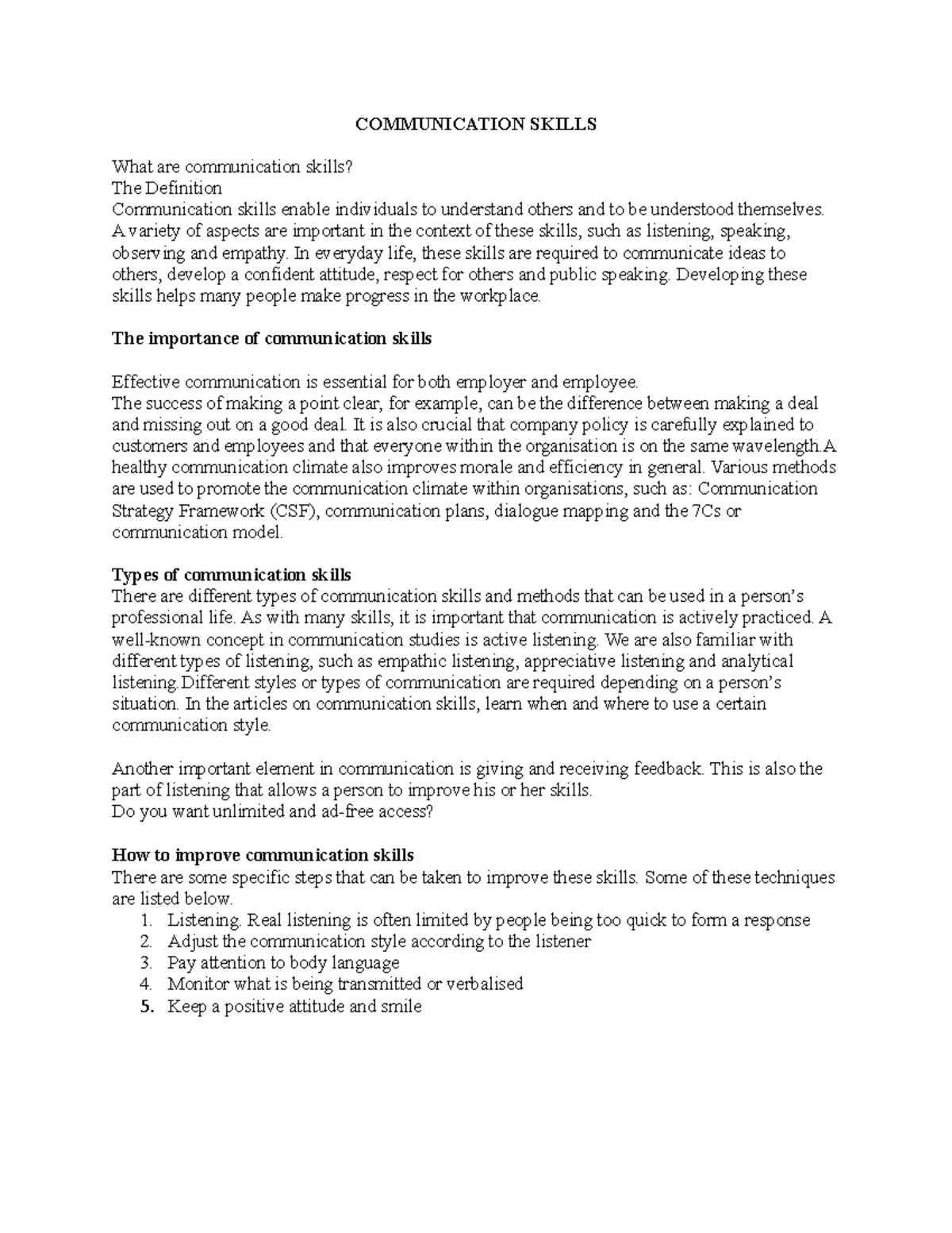 Communication - mmm - COMMUNICATION SKILLS What are communication ...