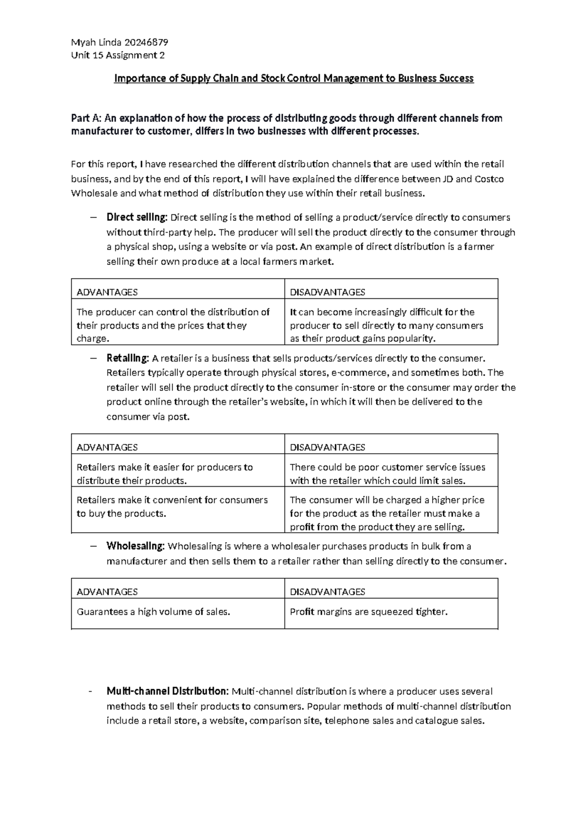 Report 2 - Distinction level assignment - Unit 15 Assignment 2 ...