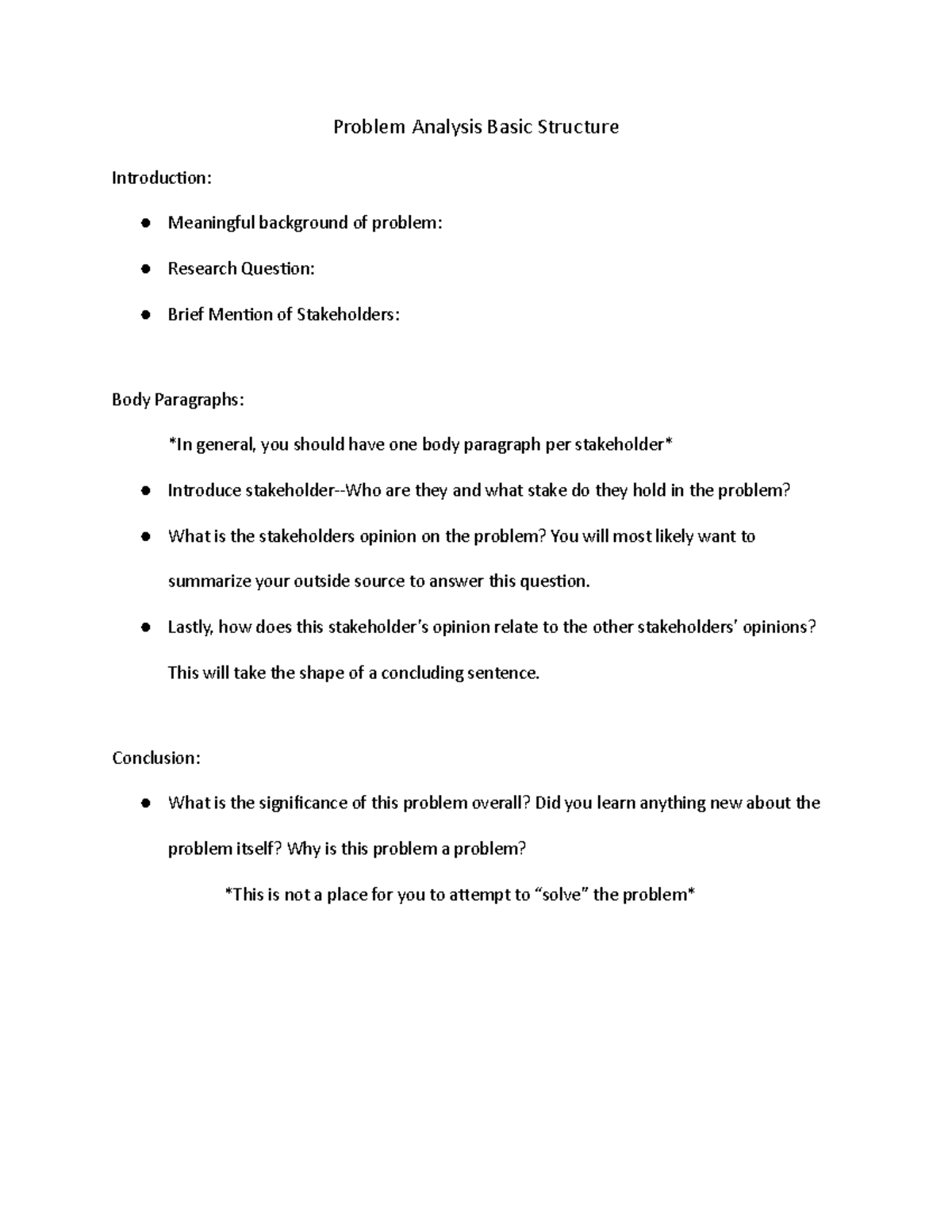 Problem Analysis Basic Structure - Problem Analysis Basic Structure ...