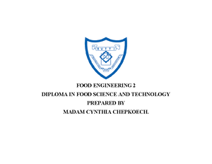 Fpp 1 final - Good - FOOD PROCESSING AND PRESERVATION 1 DIPLOMA IN FOOD ...