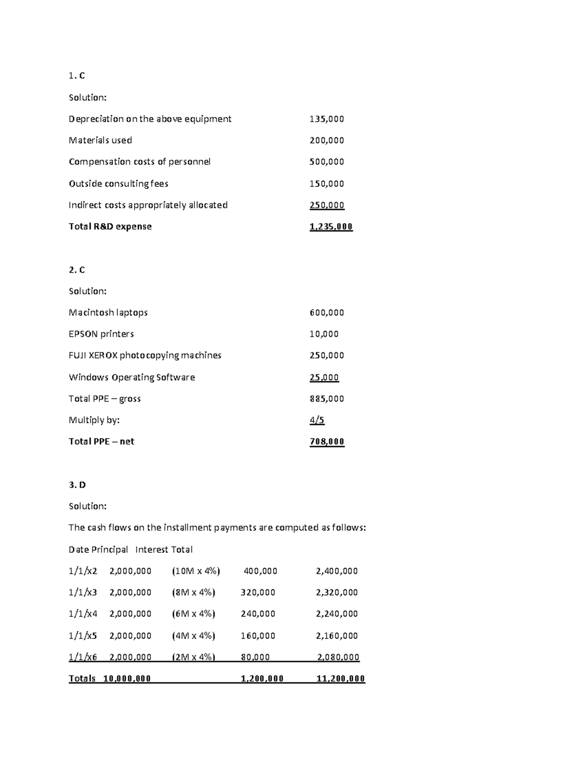 GW Final Part 3 Quiz 2 1 6 - n/a - 1. C Solution: Depreciation on the ...