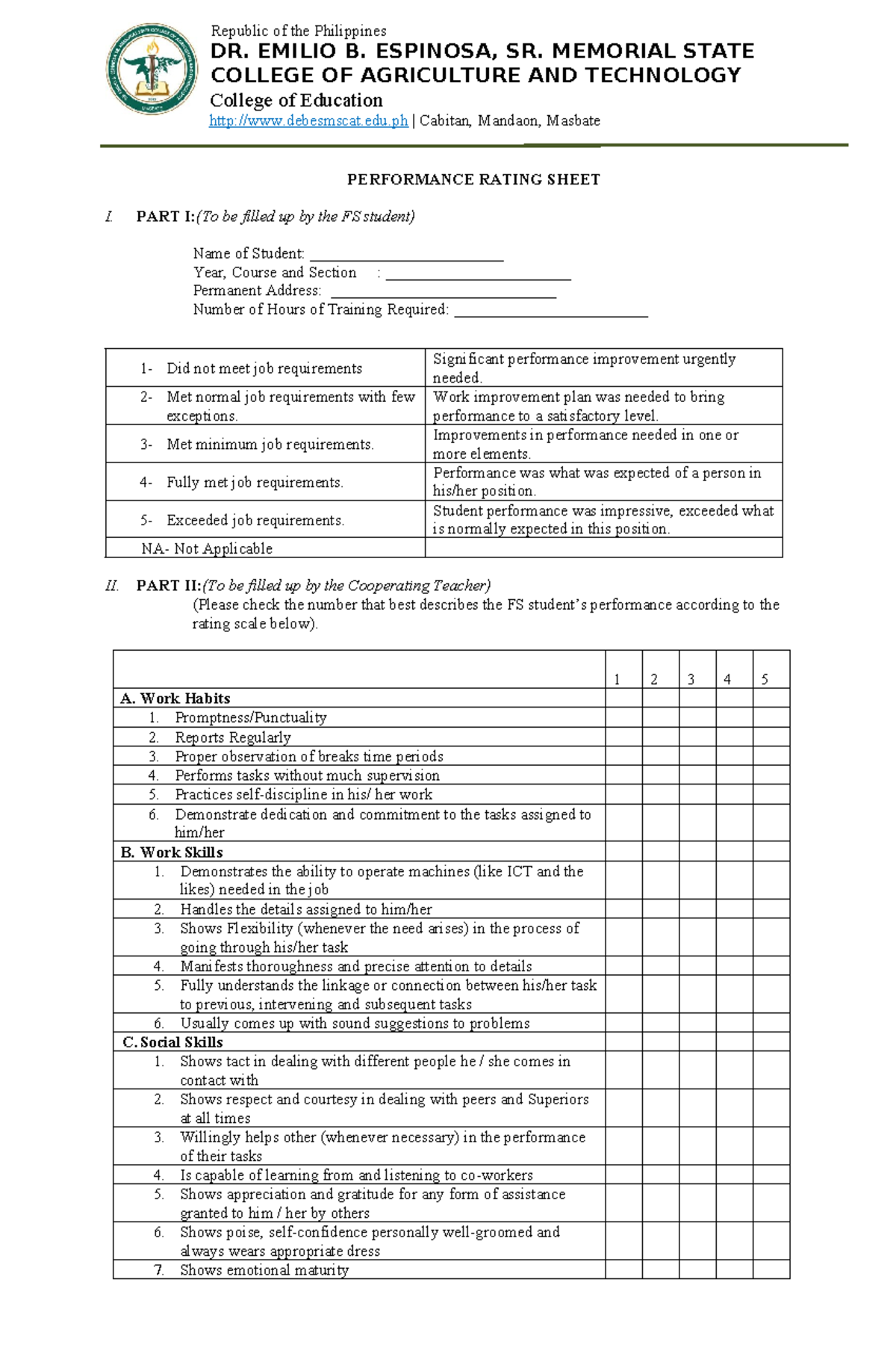 FM-013- Performance- Rating- Sheet-1-1 - Republic of the Philippines DR ...