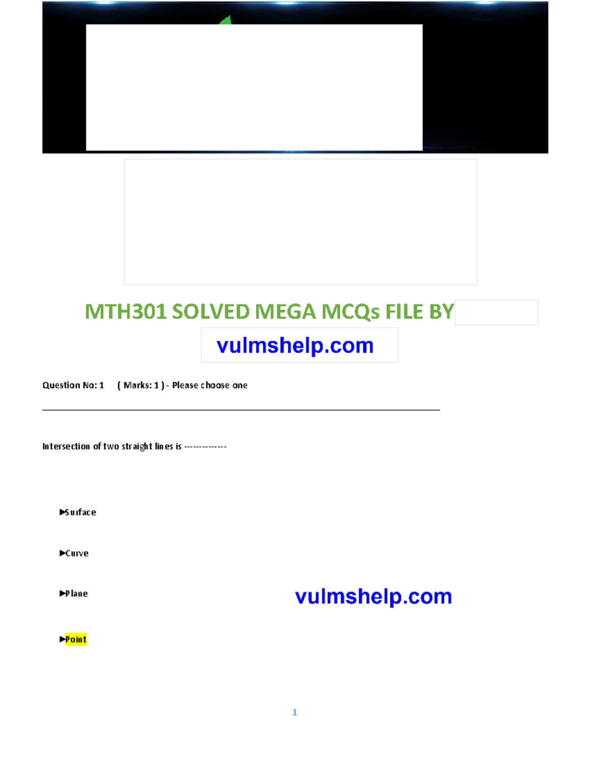 MTH301-Final Term-MCQs Mega File Solved - Rana Abubakar Khan If you want to learn computer - Studocu