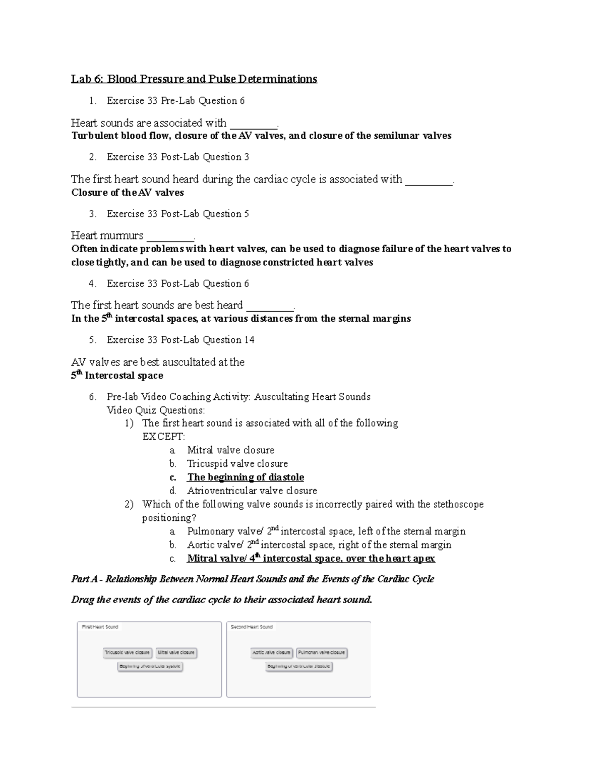 Lab 6 - lab HW - Lab 6: Blood Pressure and Pulse Determinations 1 ...