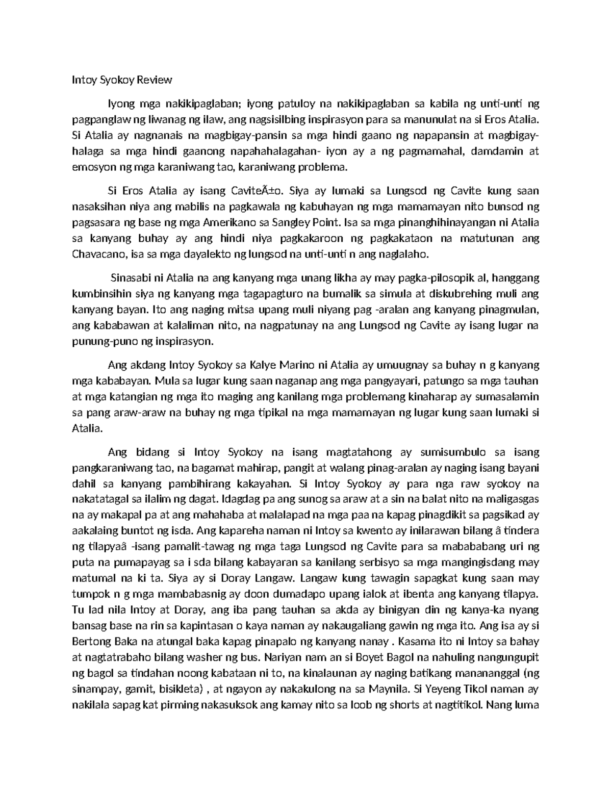 Intoy Syokoy Review - asmbansansv - Intoy Syokoy Review Iyong mga ...