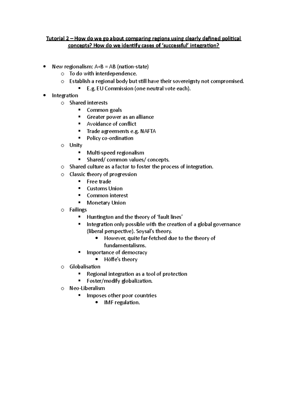 T2–How do we go about comparing regions using clearly defined political ...