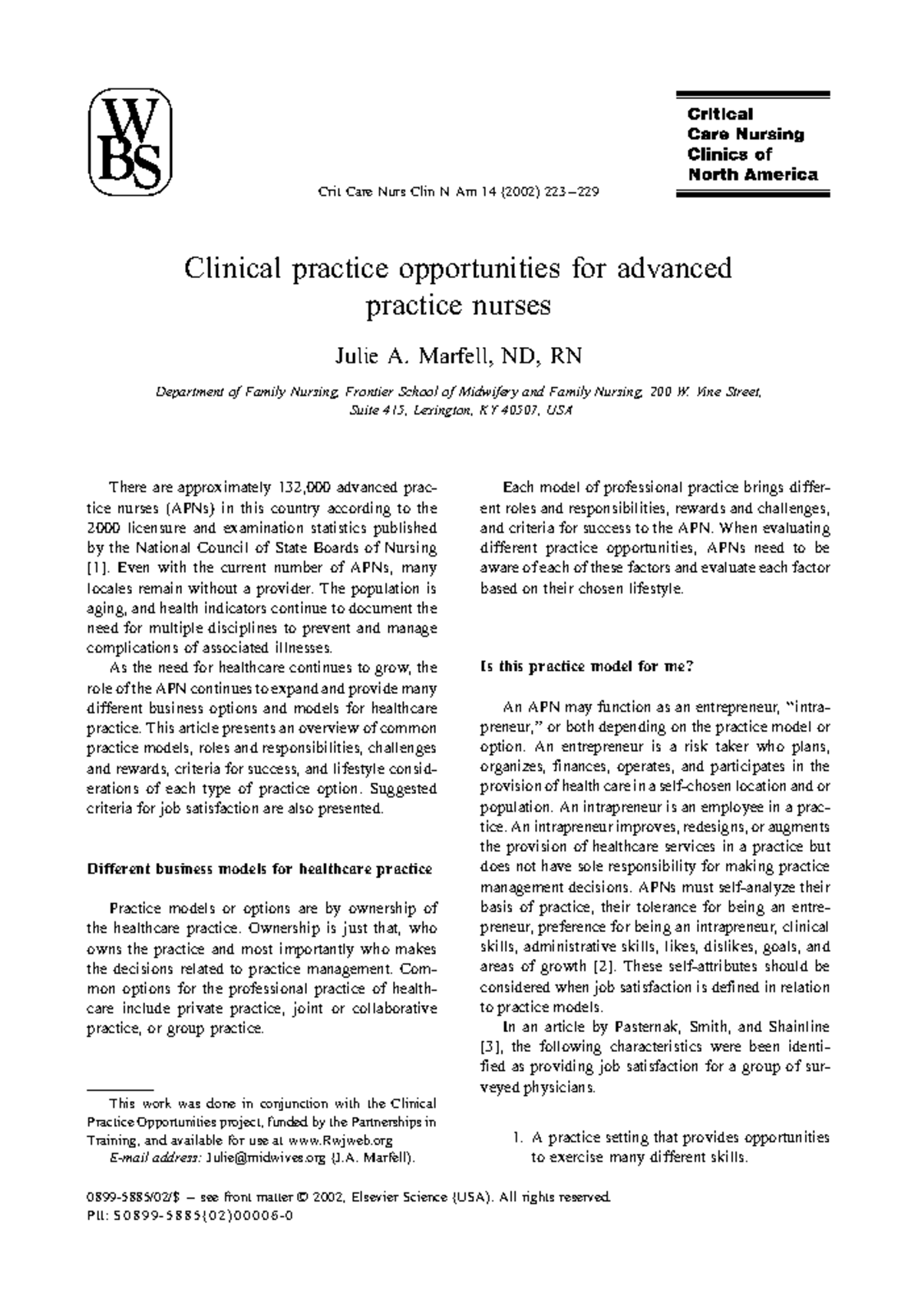 Clinical practice opportunities for adva - Clinical practice ...