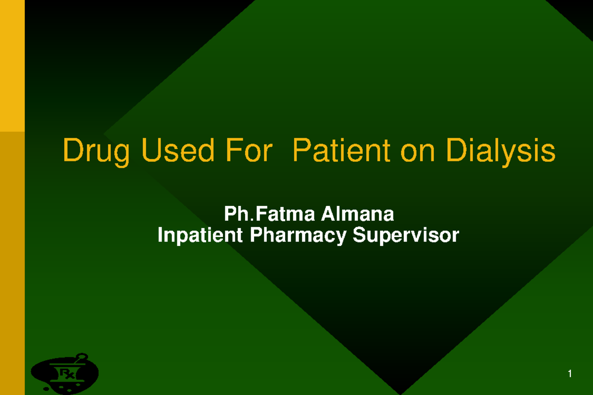 Patient drug on diaylsis - Drug Used For Patient on Dialysis Ph Almana ...