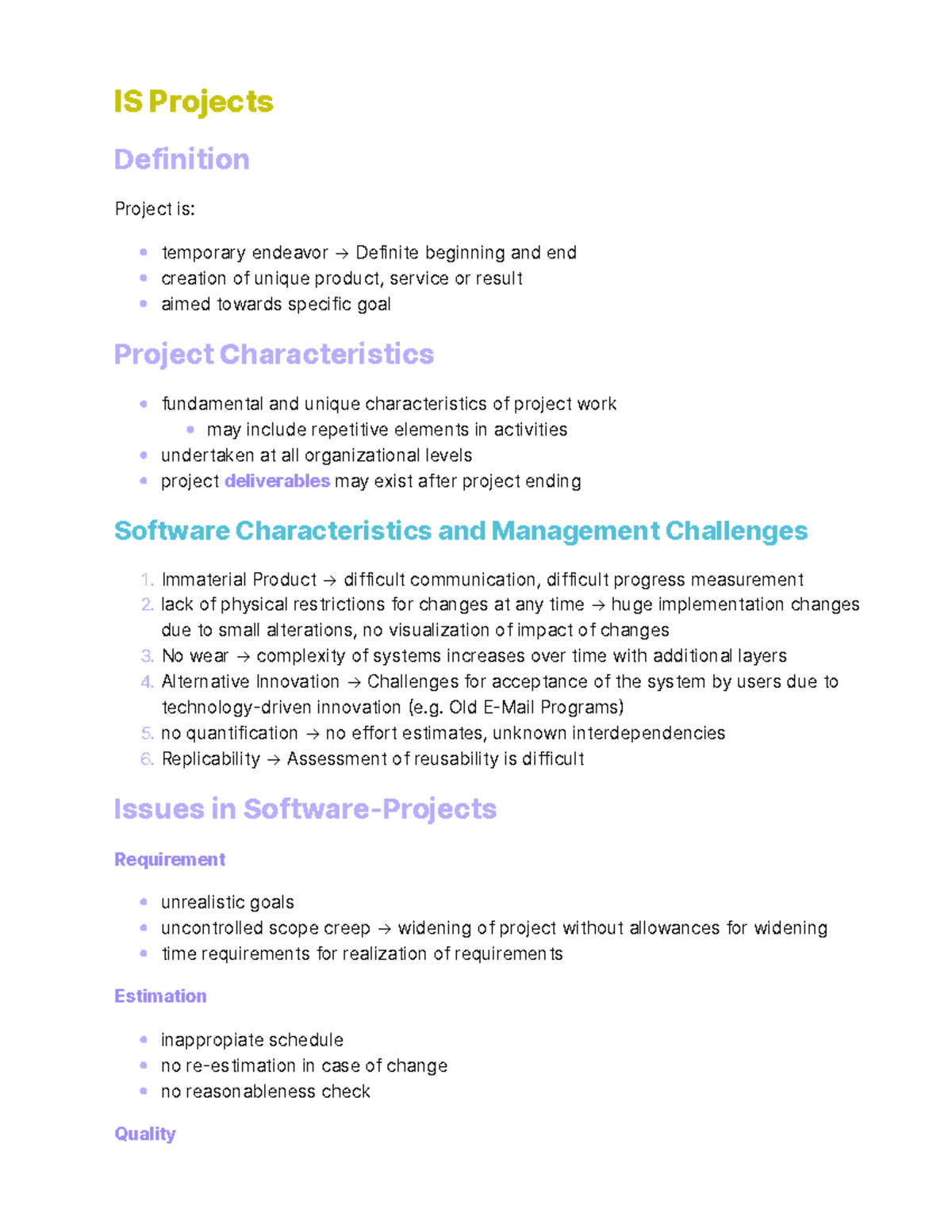 Project Definition, Characteristics, Problems - IS Projects Definition ...