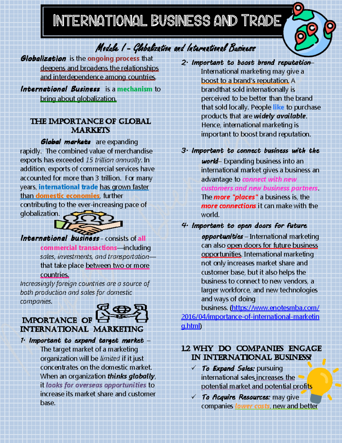 AE 5 Module 1 Notes - International Business and Trade - B.S ...