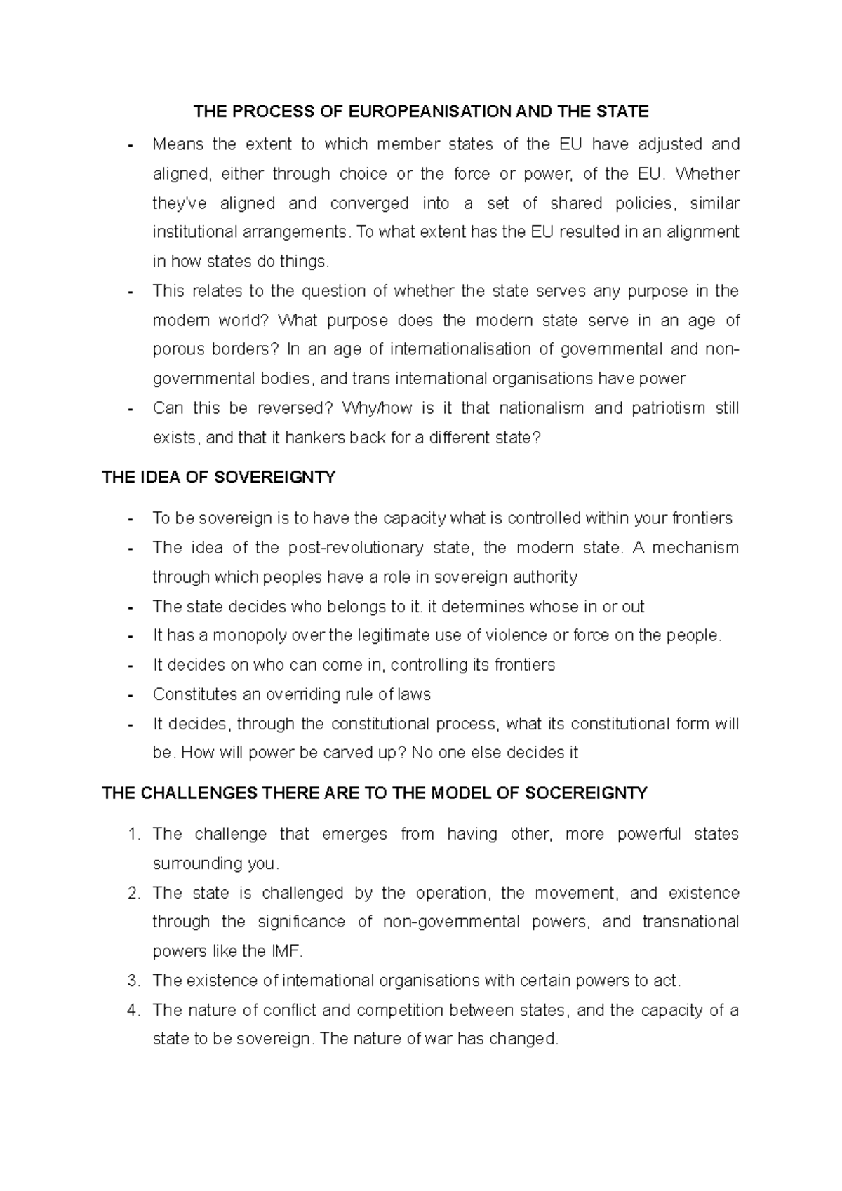 Lecture on Comparative European Politics - THE PROCESS OF ...