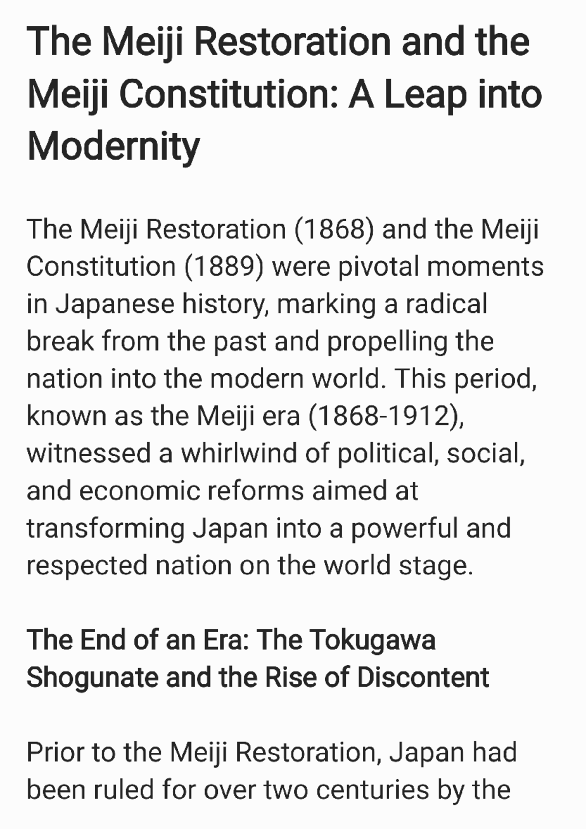 Notes 240318 232936 - The Meiji Restoration and the Meiji Constitution ...