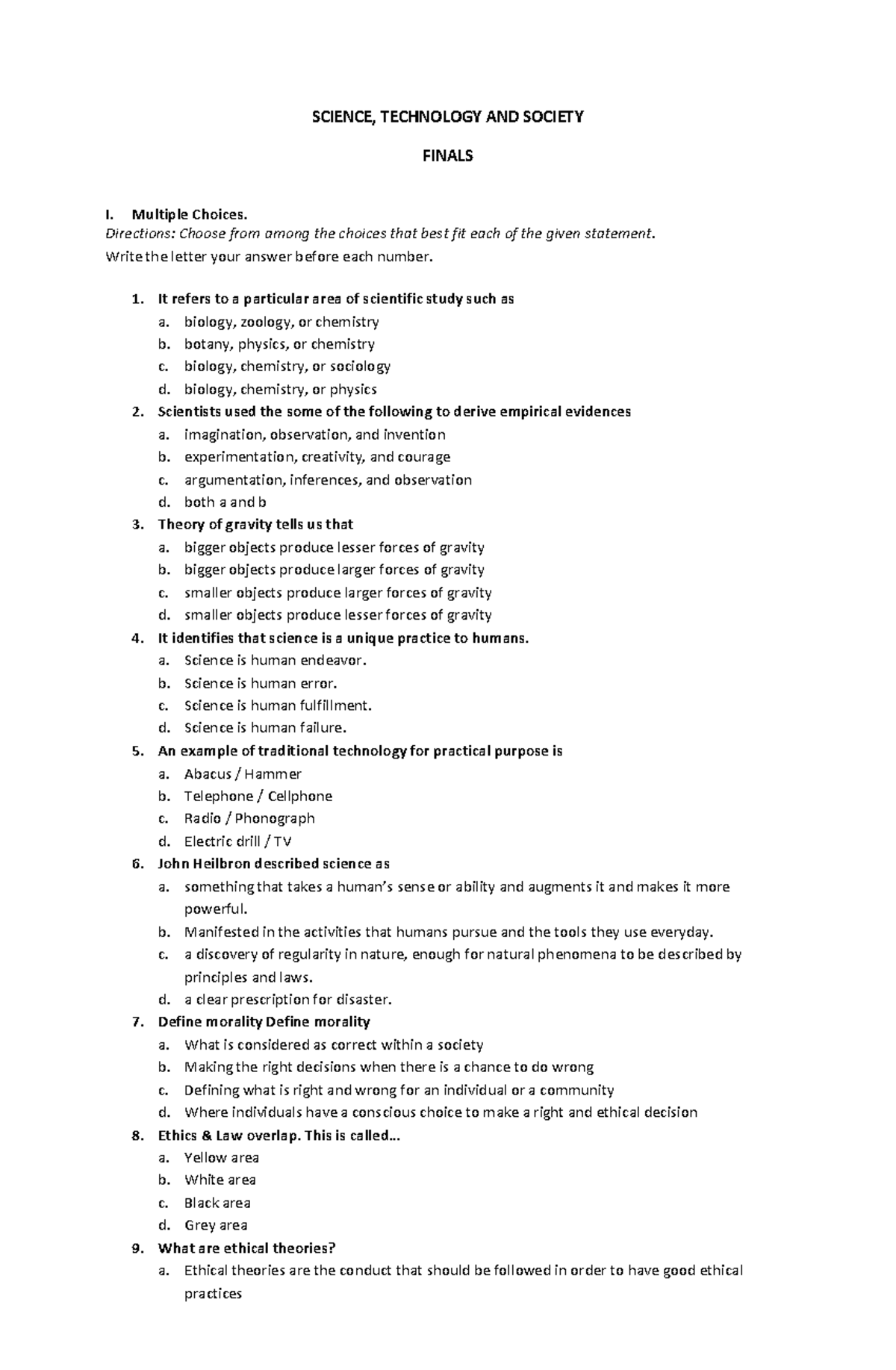 STS test bank - sharing some test bank that help you in studying ...