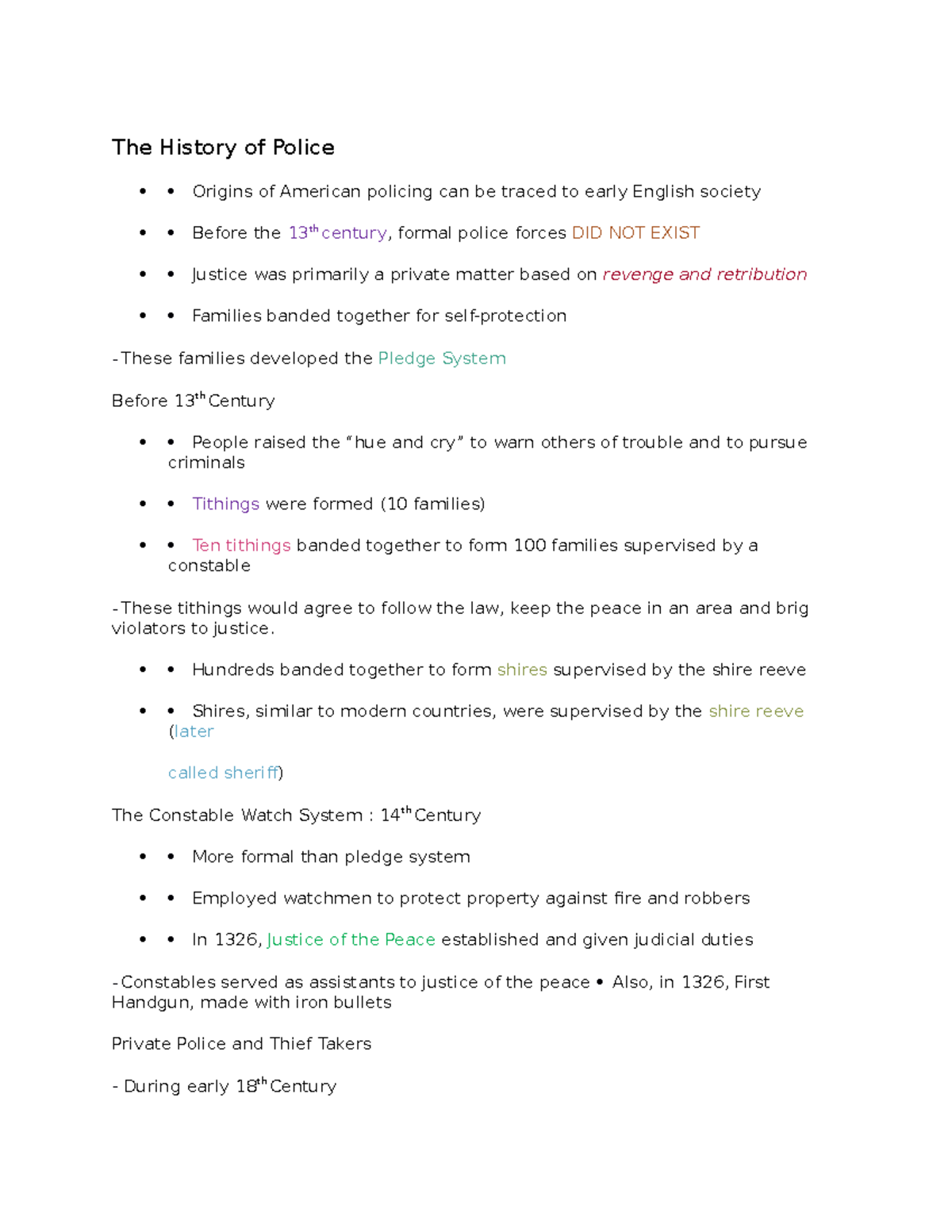 History of Police Origins in America - Studocu