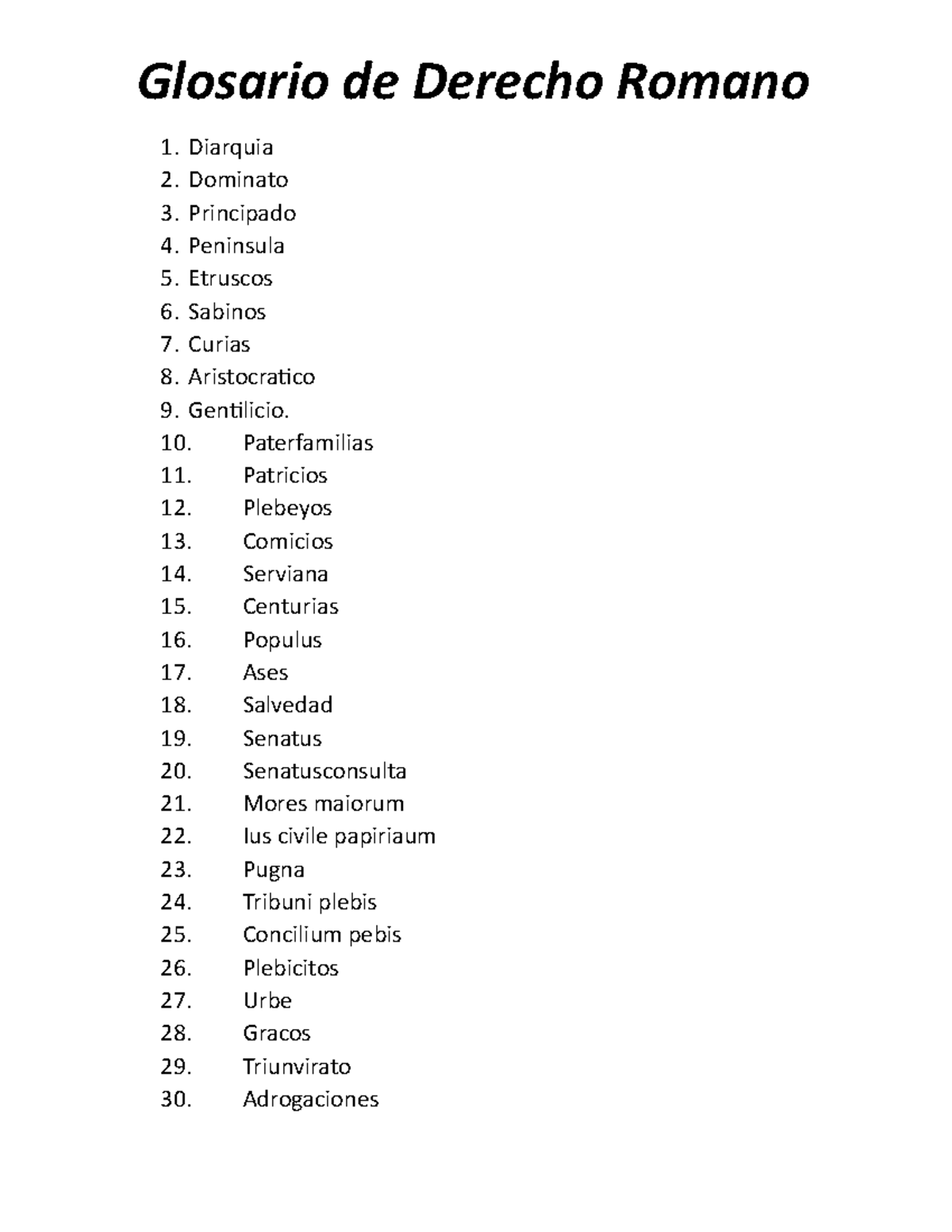 Glosario de Derecho Romano - Glosario de Derecho Romano Diarquia ...