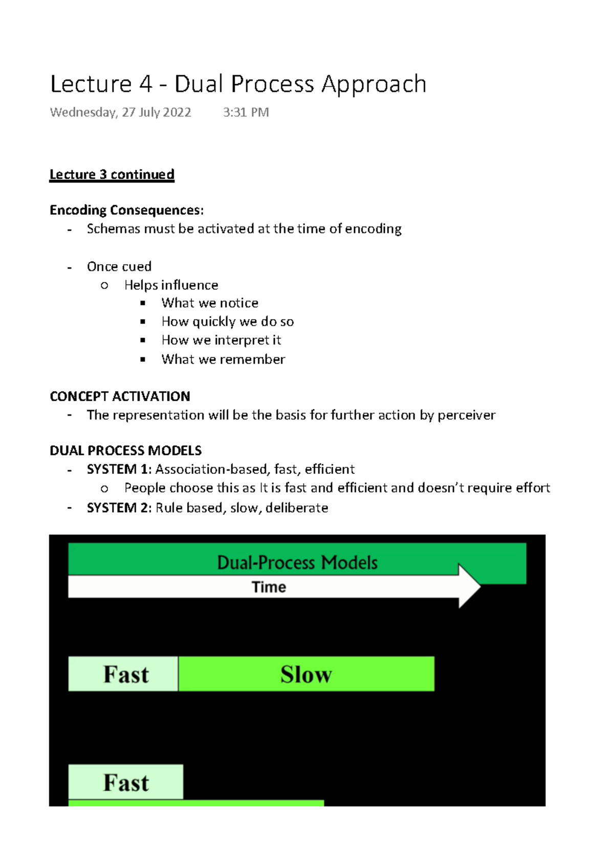 Lecture 4 - Dual Process Approach - Lecture 3 continued Encoding ...