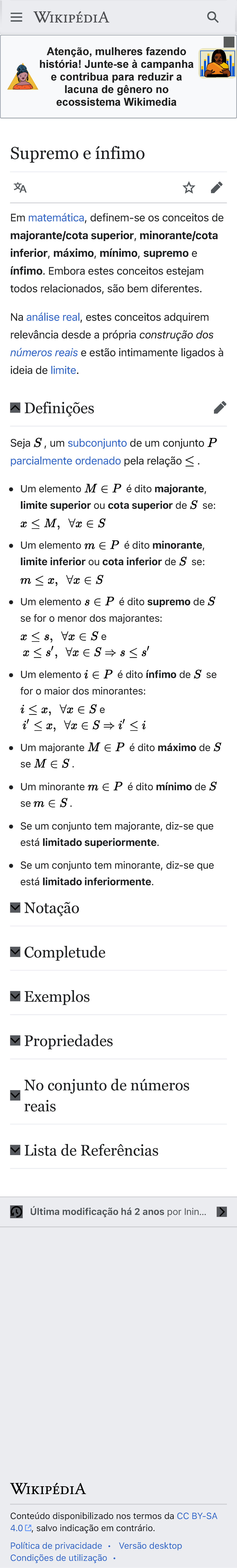 Supremo e ínfimo – Wikipédia, a enciclopédia livre - Condições de ...