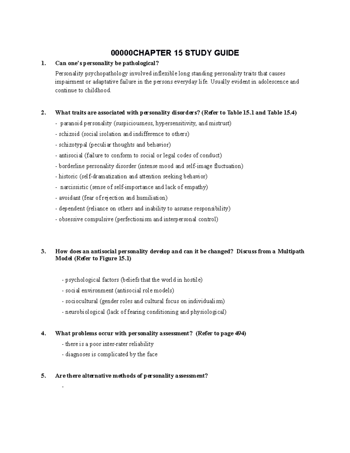 Chapter 15 Study guide - 00000CHAPTER 15 STUDY GUIDE 1. Can one’s ...