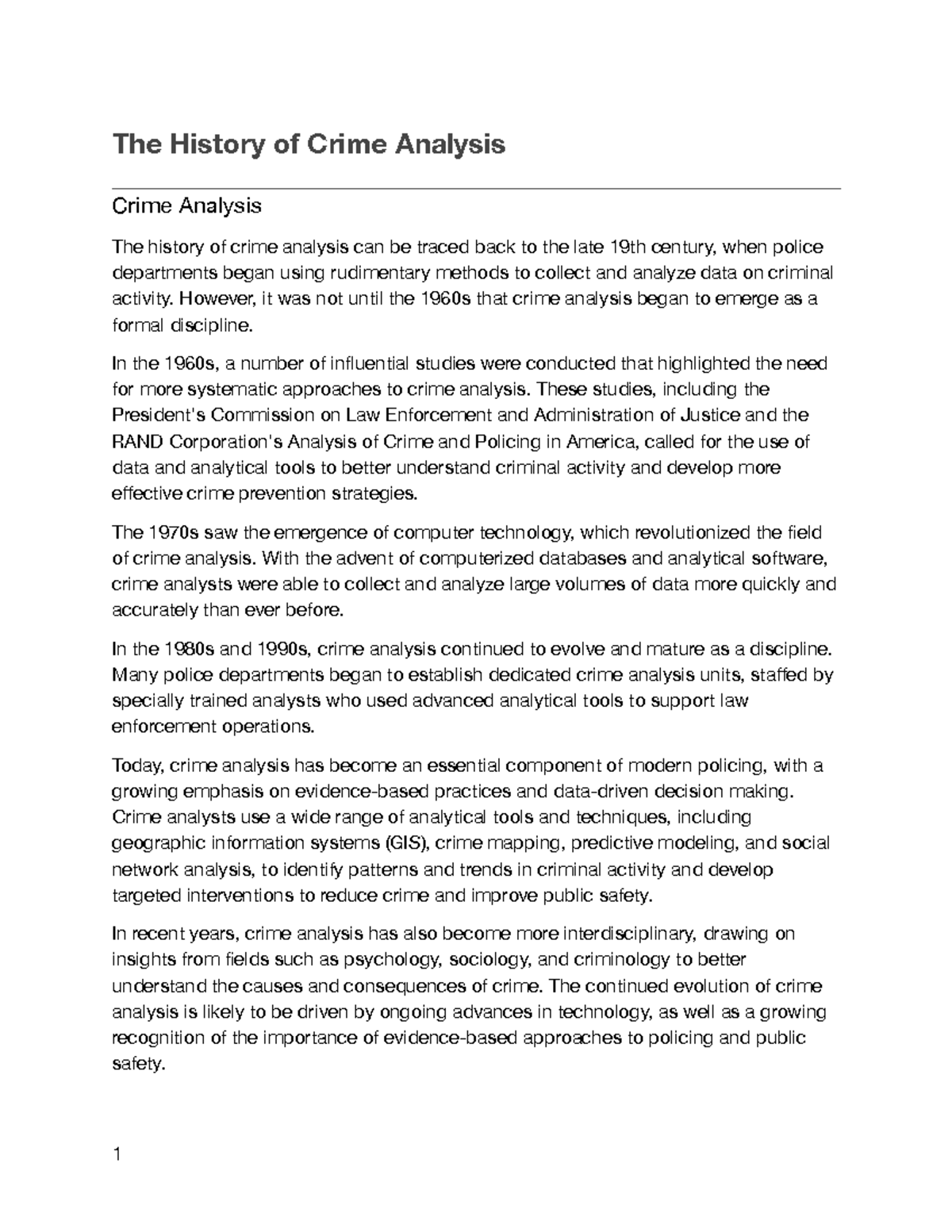 The History Of Crime Analysis Summary The History Of Crime Analysis the-history-of-crime-analysis-summary-the-history-of-crime-analysis