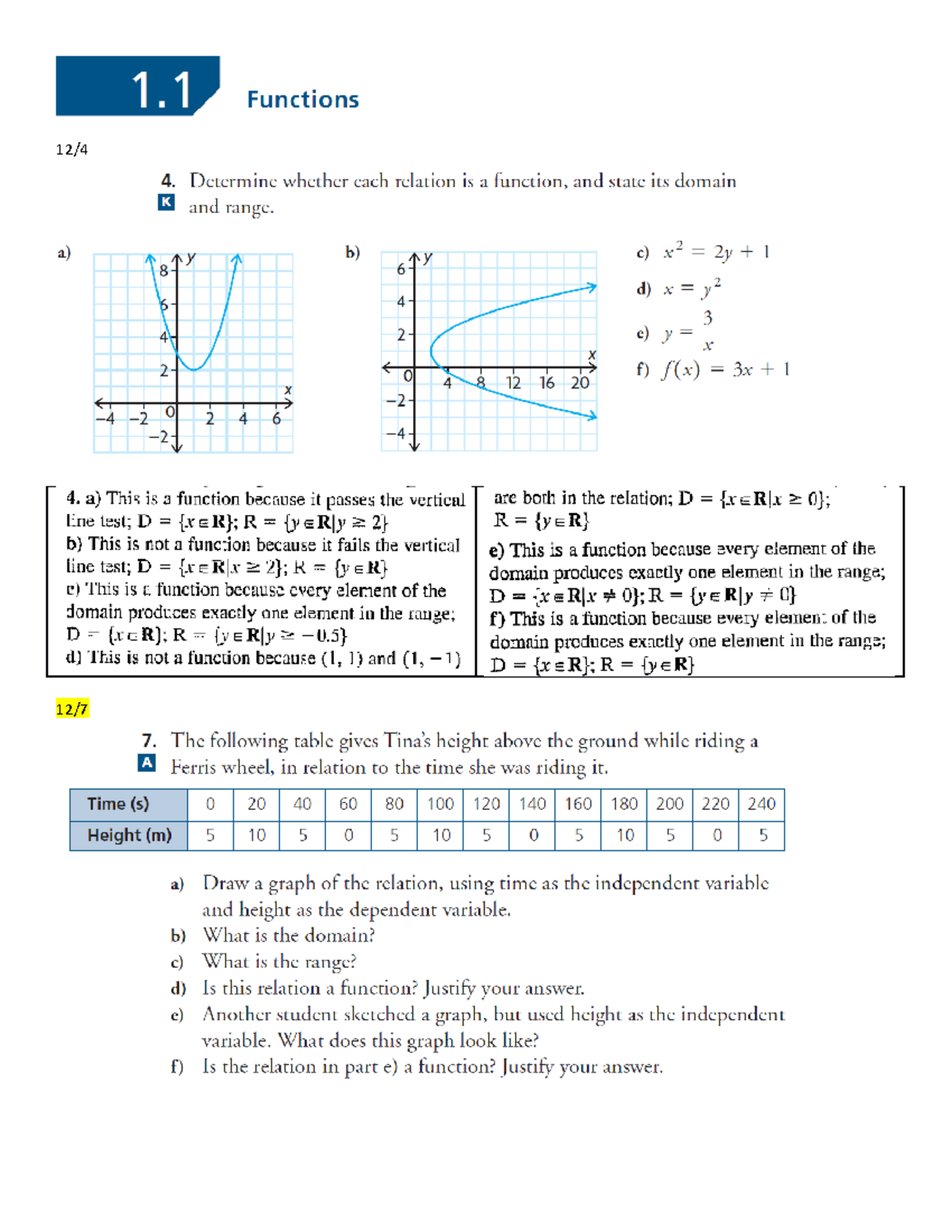 MHF4U - Ch1 - questions with its solution - Studocu