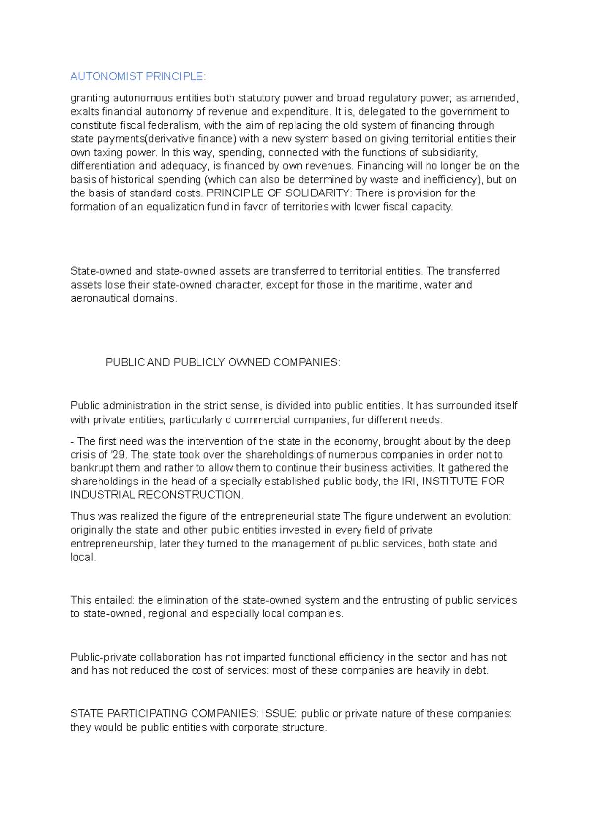 Autonomist Principle - administrative Law - AUTONOMIST PRINCIPLE ...