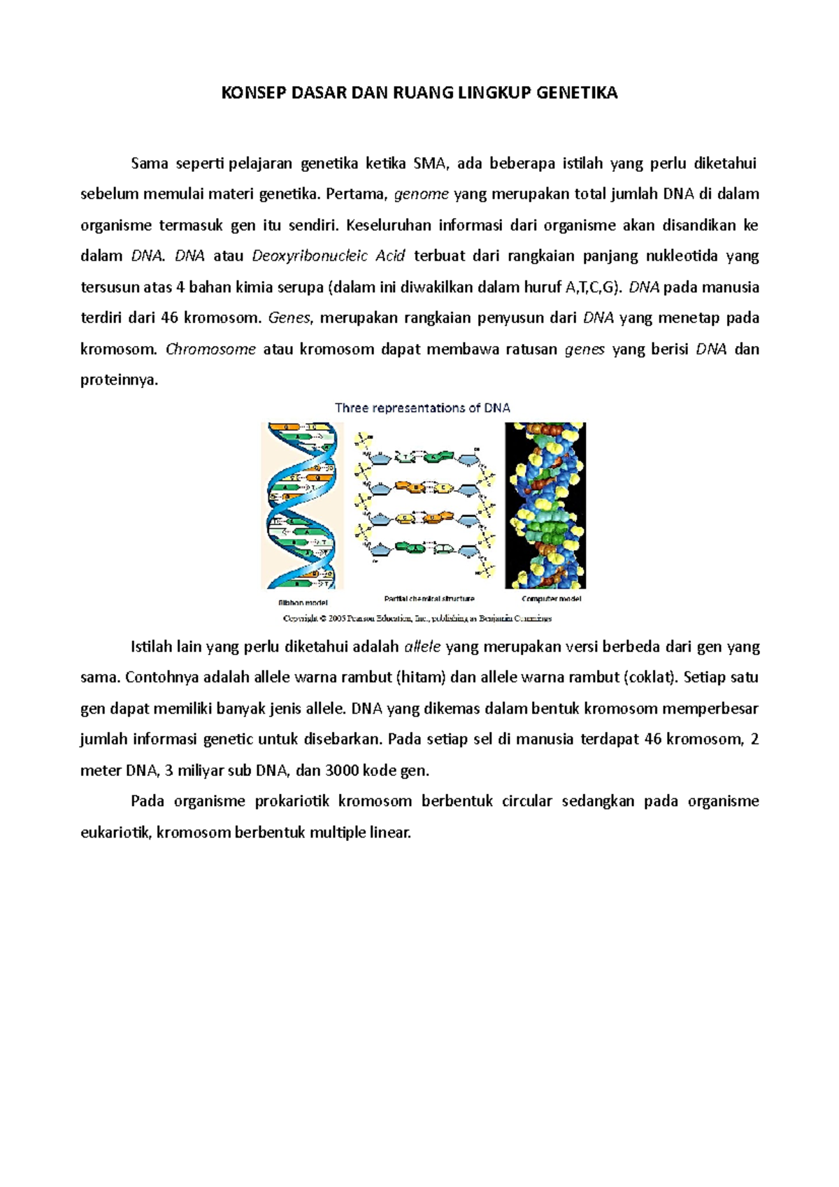 Rangkuman Konsep Dasar dan Ruang Lingkup Genetika - KONSEP DASAR DAN ...