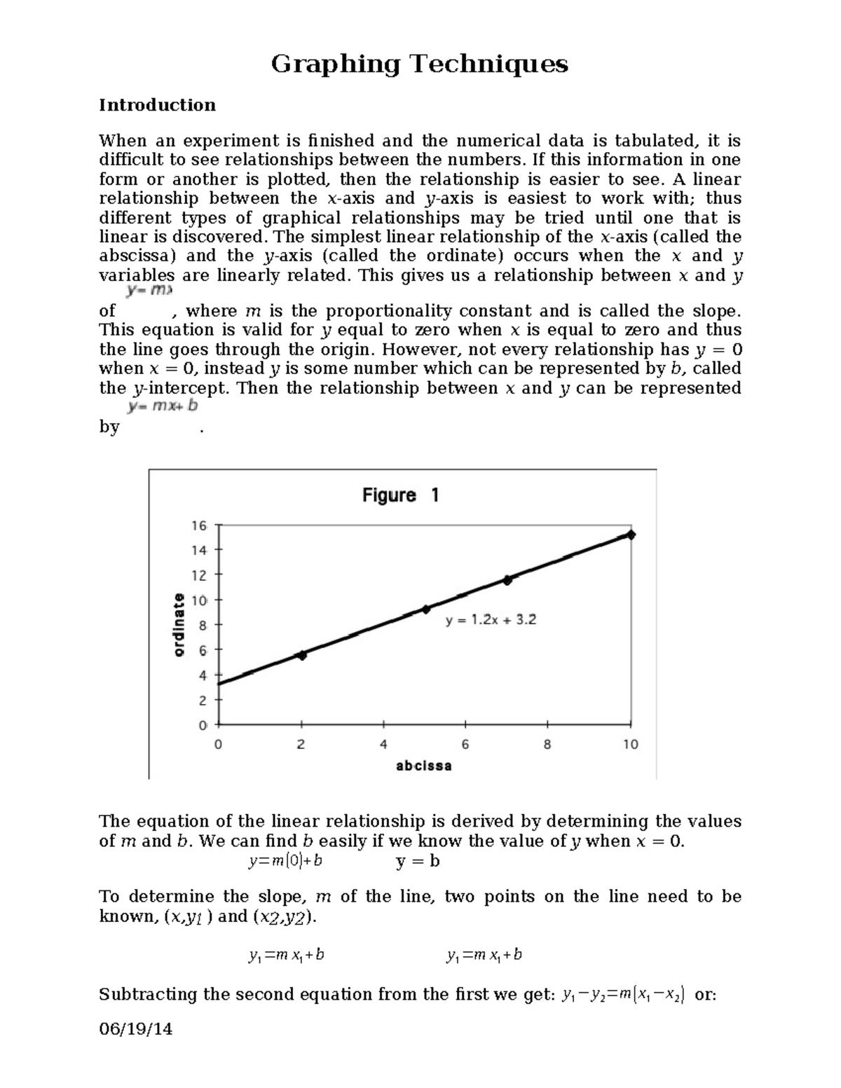 01 Graphing Techniques Exercises Graphing Techniques Introduction When An Experiment Is 