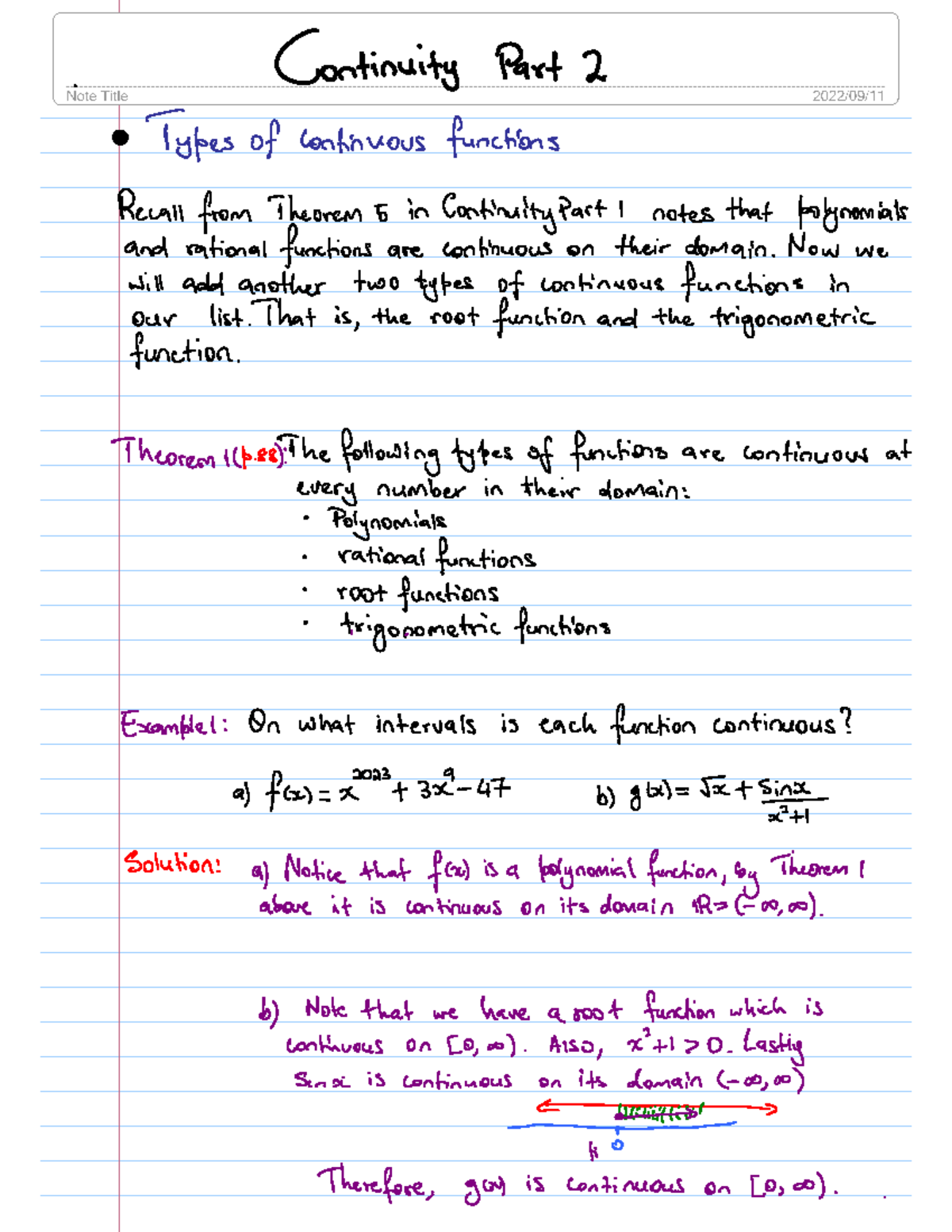 Continuity Part 2 - MATH130 - Studocu