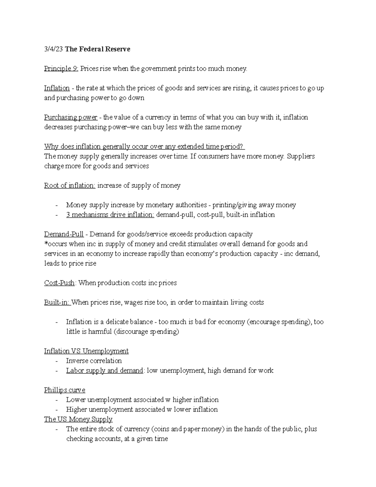 The Federal Reserve - Detailed notes with definitions, examples, and ...