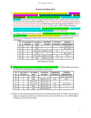 Practice Problem Set 1 Process Analysis - OPIM 201 – Practice Problem Set 2 1. A bakery sells ...