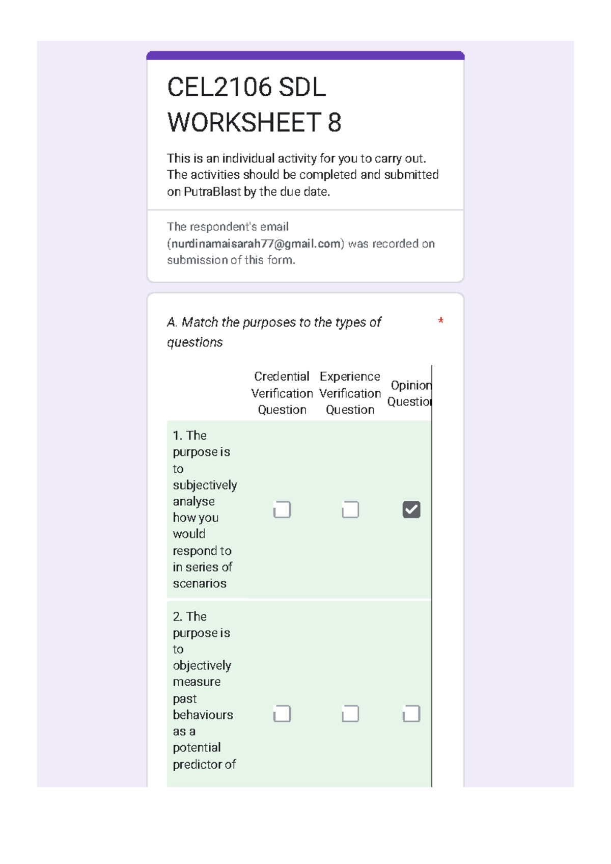 CEL2106- SDL 8 . - CEL2106 SDL WORKSHEET 8 This is an individual activity for you to carry out ...