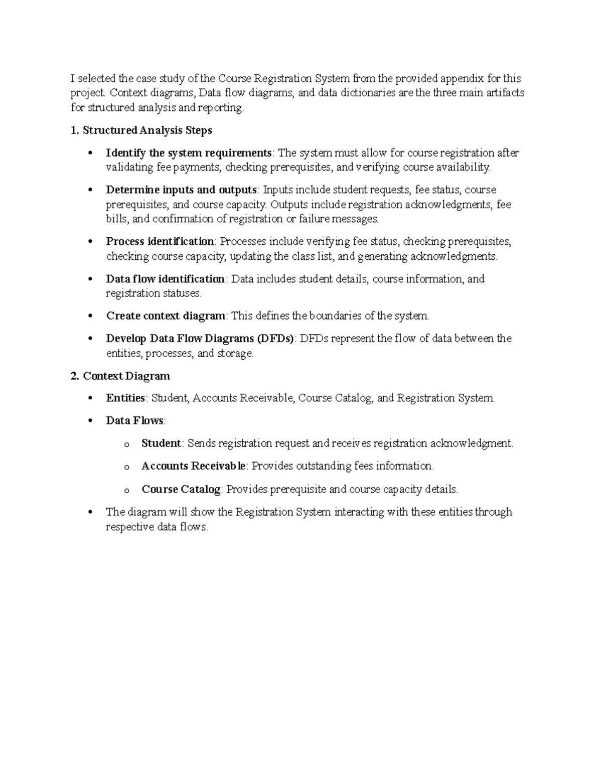 CS 4403 Unit 3 Written Assignment - I selected the case study of the Course Registration System ...