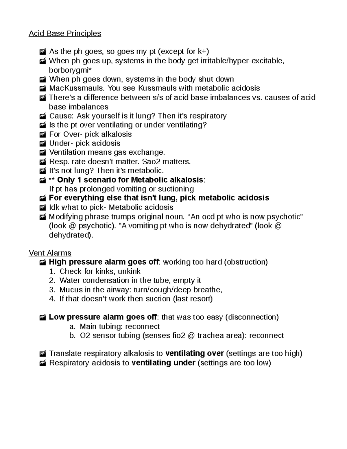 Acid Base Principles - notes - Acid Base Principles As the ph goes, so ...