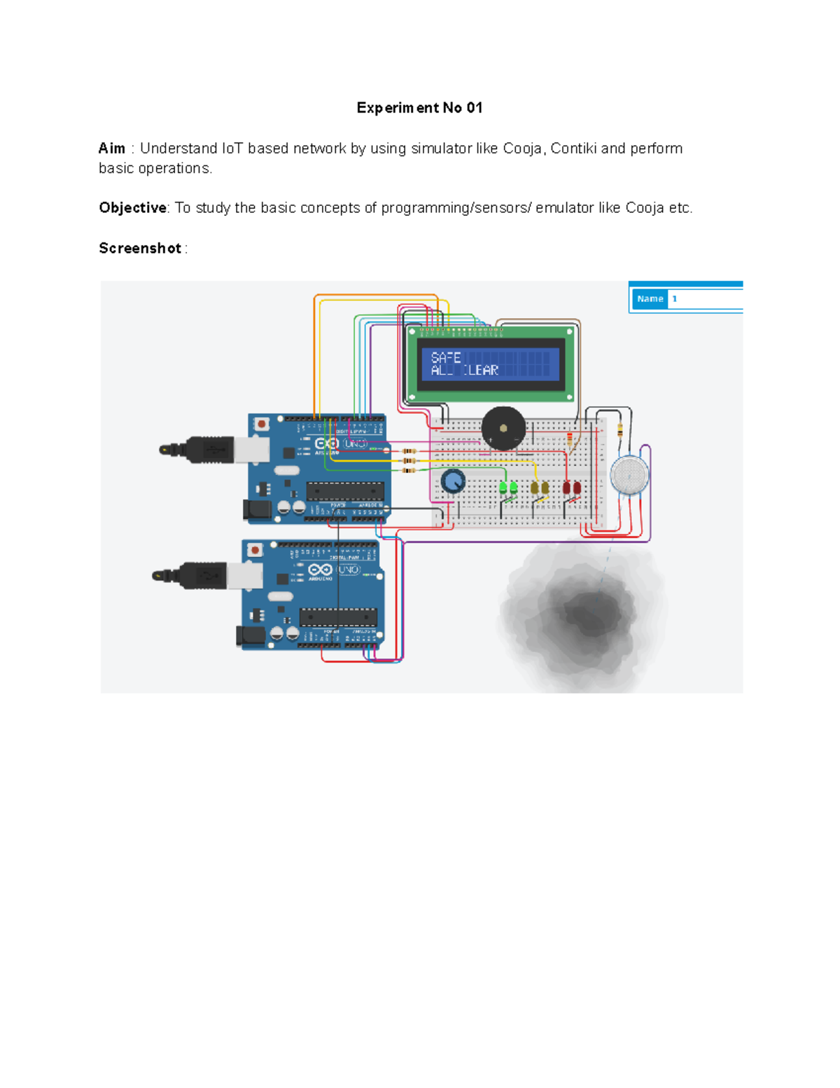 LY IT 67 IOE Exp01 - Experiment No 01 Aim : Understand IoT based ...