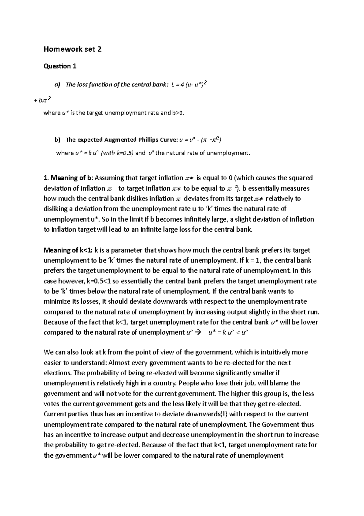 Homework set 2 MFP - Homework set 2 Question 1 a) The loss function of ...