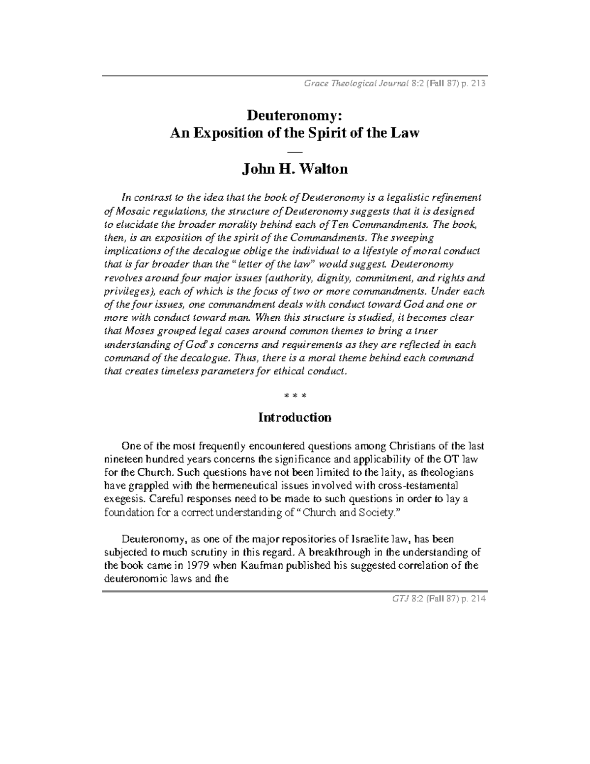 Deut the Spirit of the Law - Grace Theological Journal 8:2 (Fall 87) p ...