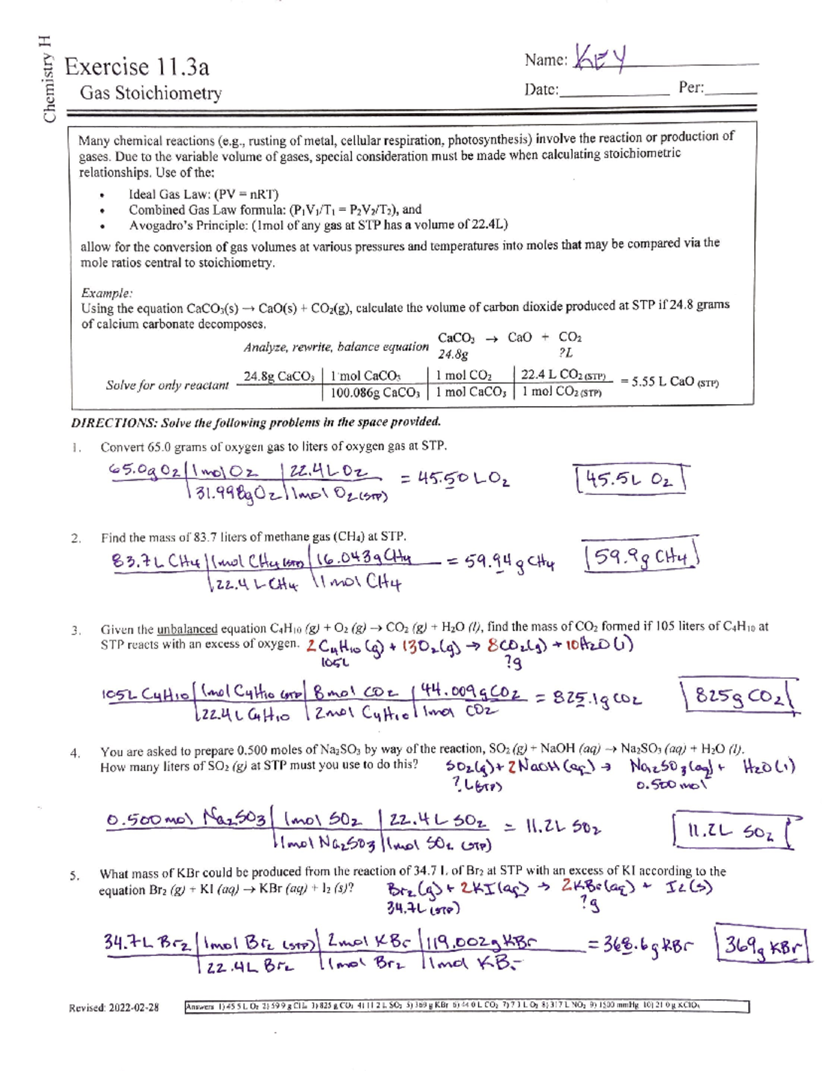 Exercise 11 - AP chemistry resources - General chemistry - Studocu